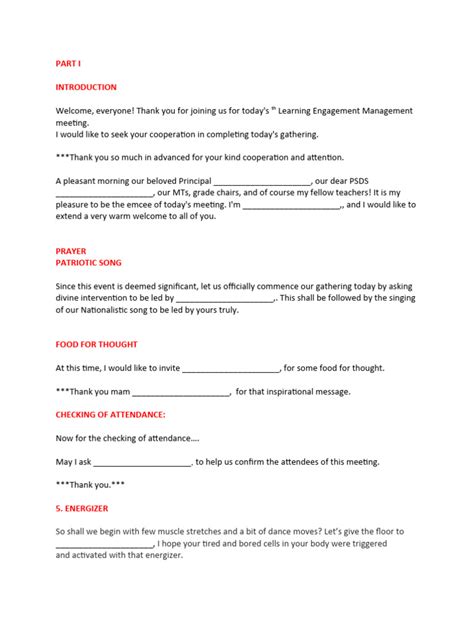 Professional Meeting Script Pdf