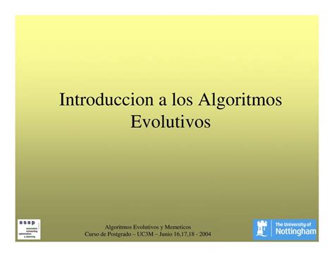 Introduccion A Los Algoritmos Evolutivos