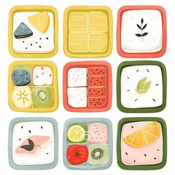 6 Clipart Of Bento Box Modern Simple And Mini Premium Ai Generated Vector