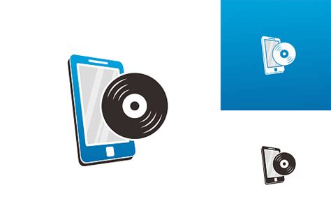 음악 모바일 로고 템플릿 디자인 벡터 엠블럼 디자인 개념 창조적 인 기호 아이콘 기하에 대한 스톡 벡터 아트 및 기타 이미지