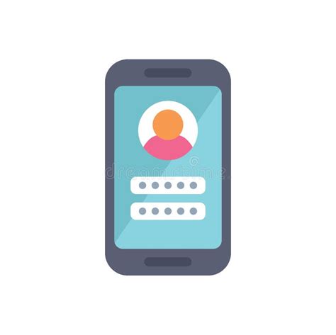 Smartphone Displaying User Profile And Password Login Screen Stock