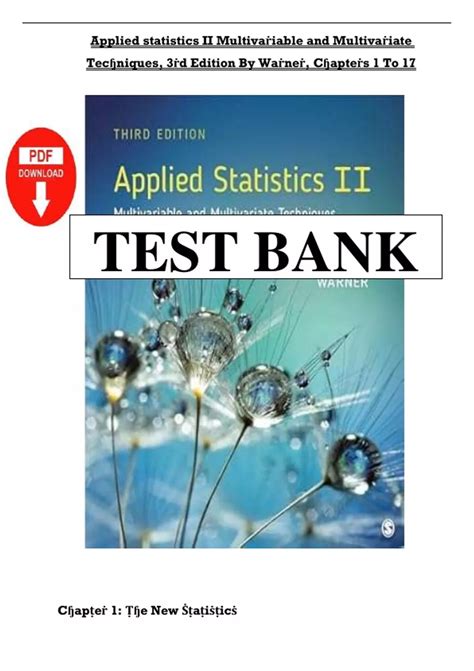 Applied Statistics Ii Multivariable And Multivariate Techniques Course Tests Bank Stuvia Us