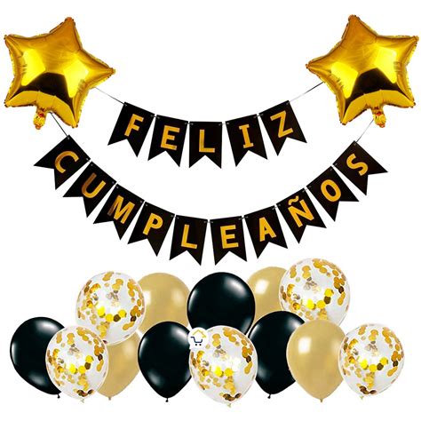 Kit Decoración Feliz Cumpleaños Globos Y Guirnalda Letrero Oe139