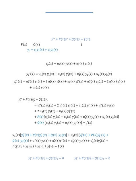 Variation Of Parameters Part A Pdf Mathematical Analysis Calculus