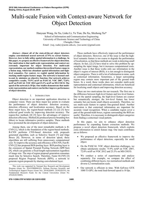 Pdf Multi Scale Fusion With Context Aware Network For Object Detection