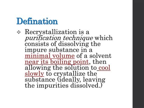Recrystallization Pptx Chemistry Science