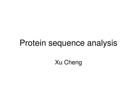 PPT Protein Sequence Analysis PowerPoint Presentation Free Download ID