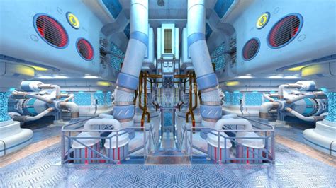 3d Rendering Of The Spacecraft Inside Stock Illustration Illustration