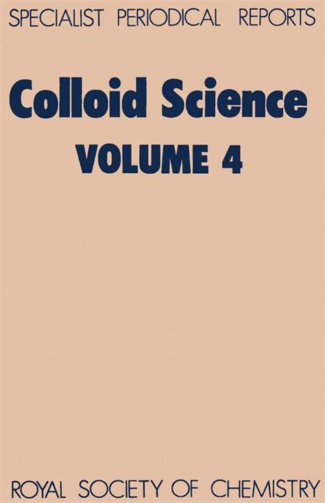 Colloid Science Books Gateway Royal Society Of Chemistry