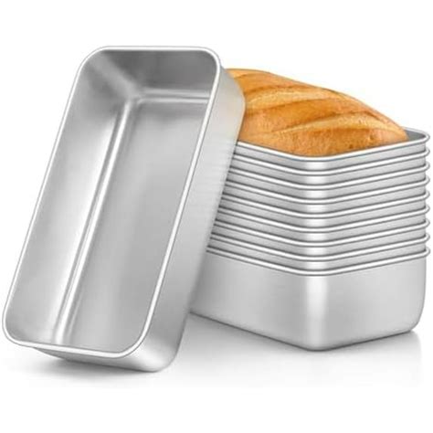 Loaf Bread Pan Set Of 10 9x5 Stainless Steel Loaf Pan Metal Rectangle