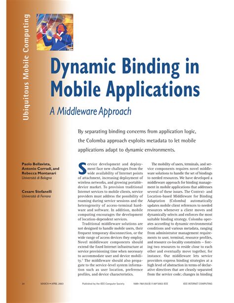 Pdf Dynamic Binding In Mobile Applications A Middleware Approach