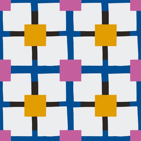 Abstract Geometrical Texture In Retro Style Vector Seamless Pattern With Colorful Squares