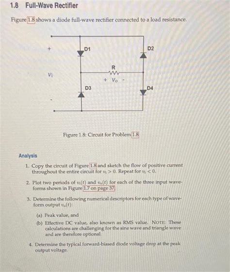 Solved Figure 18 Shows A Diode Full Wave Rectifier