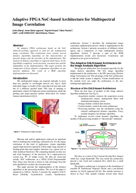 Pdf Adaptive Fpga Noc Based Architecture For Multispectral Image Correlation