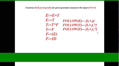 slr parser part 1 youtube