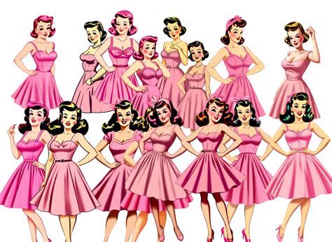 Vintage Pin Up Girls Clipart Graphic By Hanneaart · Creative Fabrica