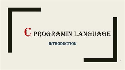 Introduction In C Programming Language Arabic Youtube