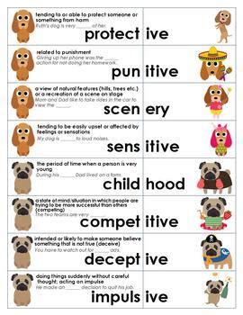 Suffix Sort And Game Set 6 By LEARNING FUN TPT