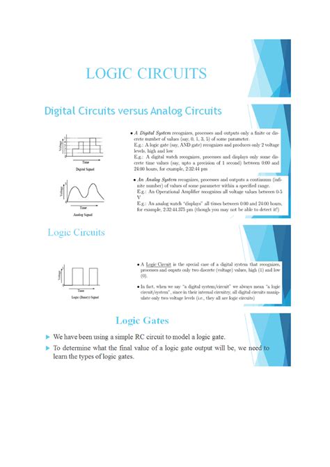 Logic Circuits Fundamentals Of Electrical And Electronics Engineering Studocu