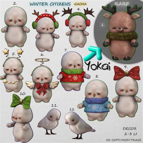 Second Life Marketplace 6 Yokai Winter Citizens Angel Snowman