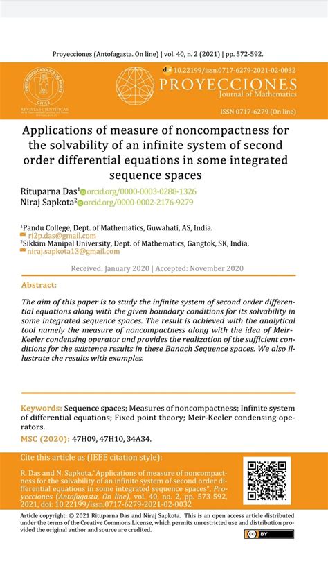 Pdf Applications Of Measure Of Noncompactness For The Solvability Of An Infinite System Of