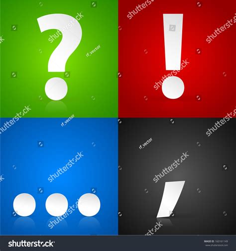 Background Set Punctuation Marks Question Mark Exclamation Mark Comma Stock Photo