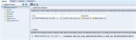 Obiee In Il Obiee Prompts Last Year Last Month And Custom Dates