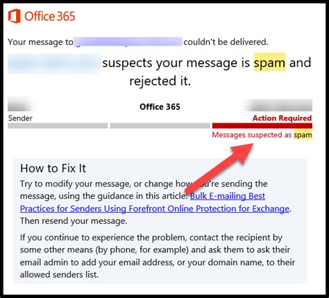Message Suspected As Spam Roffice365