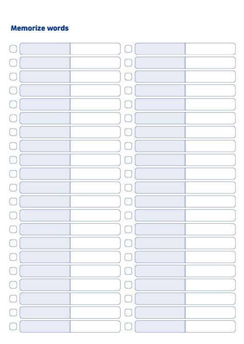 [note Templte] 단어만 암기 공부 무료 속지 서식 템플릿 굿노트 원노트 노타빌리티 데일리 플래너 템플릿 암기 스터디 플래너