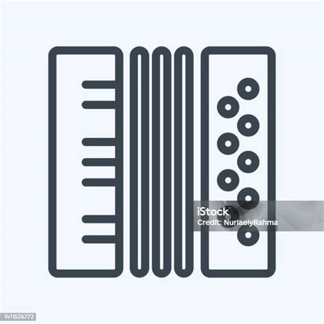 아이콘 아코디언 교육 기호에 적합합니다 선 스타일 편집 가능한 간단한 디자인 디자인 템플릿 벡터 간단한 그림 0명에 대한 스톡