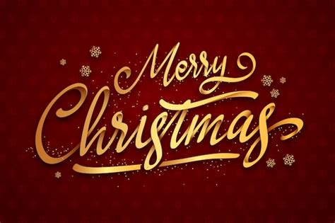 그라데이션 황금 크리스마스 레터링 무료 벡터