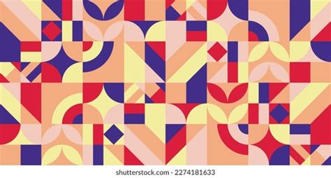 Abstract Geometric Pattern Design Retro Style Stock Vector Royalty