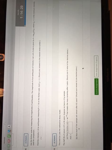 Solved Webassign Time Left 11420 3 Points Use The