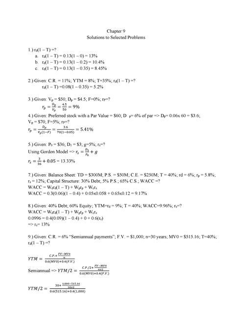 Chapter 9 Solutions To Selected Problems 2 Rd 1 T A Rd 1 T
