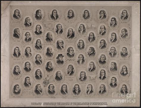 Portraits Of Signers Of Declaration Of Independence Mixed Media By