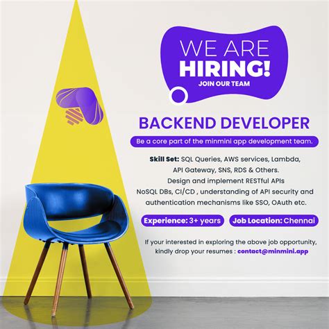 Minmini On Linkedin Hiring Jobopening Minmini Opentowork Backenddeveloper Jobalert