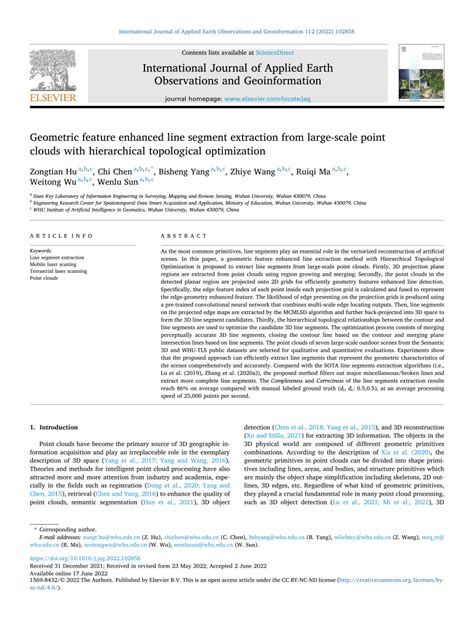 Pdf Geometric Feature Enhanced Line Segment Extraction From Large Scale Point Clouds With
