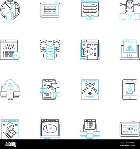 Technology Innovation Linear Icons Set Disruptive Futuristic Advancement Emerging