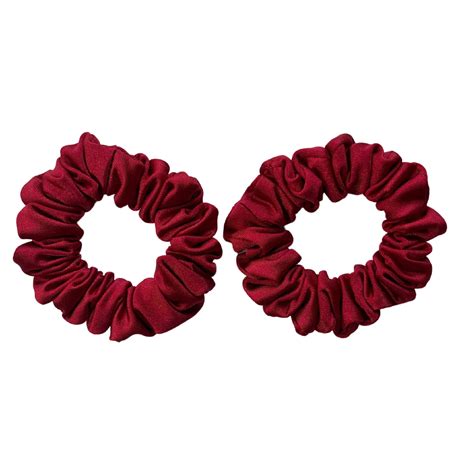 Two Scrunchies Red Nylonspandex Elastic Hair Band 2 Pieces Scrunchie