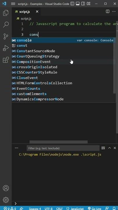 Javascript Program To Calculate The Area Of A Triangle Youtube