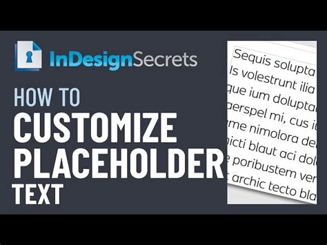 What Is Placeholder Text In Indesign File