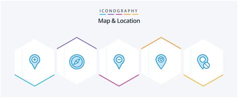 Karte Und Ort 25 Blau Symbol Pack Einschließlich Standort Karte Standort Standort Minus