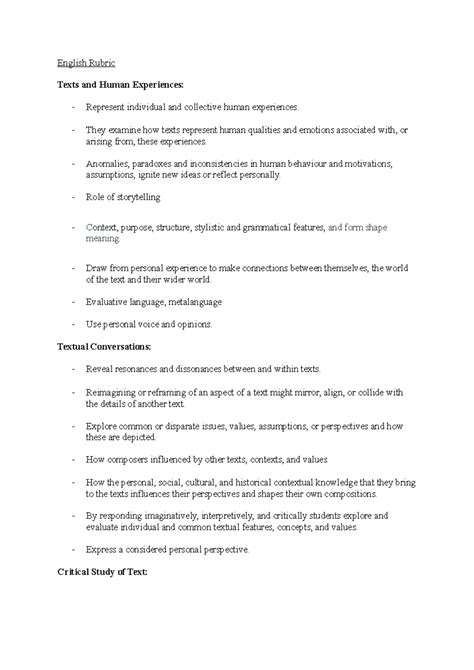Ruberic Annotation English Rubric Texts And Human Experiences