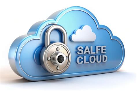 Secure Cloud Computing 3d Concept With Safe Over White Premium Ai Generated Image