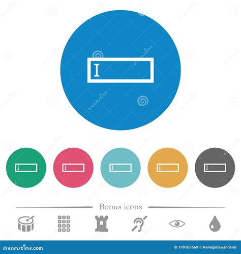 editbox with editing cursor flat round icons stock vector