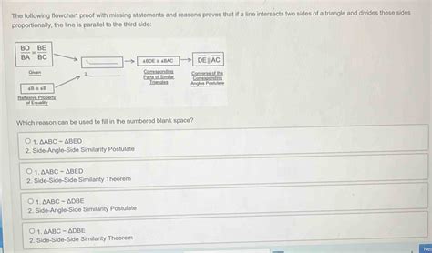 Solved The Following Flowchart Proof With Missing Statements And
