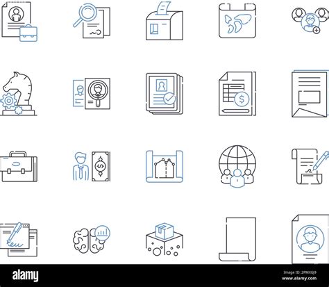 Paperwork Outline Icons Collection Forms Documents Records Filing Contracts Letters Bills