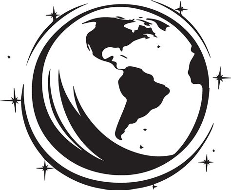 The Earth Is In A Black And White Logo 53102445 Vector Art At Vecteezy