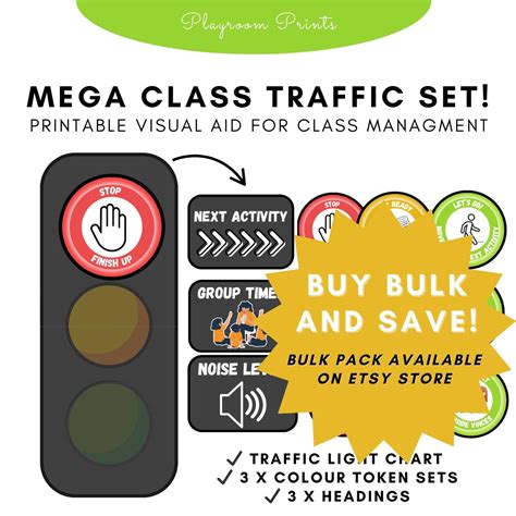 Group Time Traffic Light Chart Printable Visual Aid For Mat Time