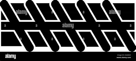 Reinforcement Bar Rebar Ribbed Metal Rod Icon Black Color Vector Illustration Image Flat Style